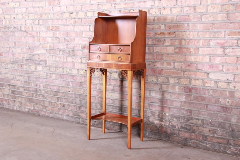 Baker Furniture Chippendale Style Narrow Writing Desk or Entry Table at ...
