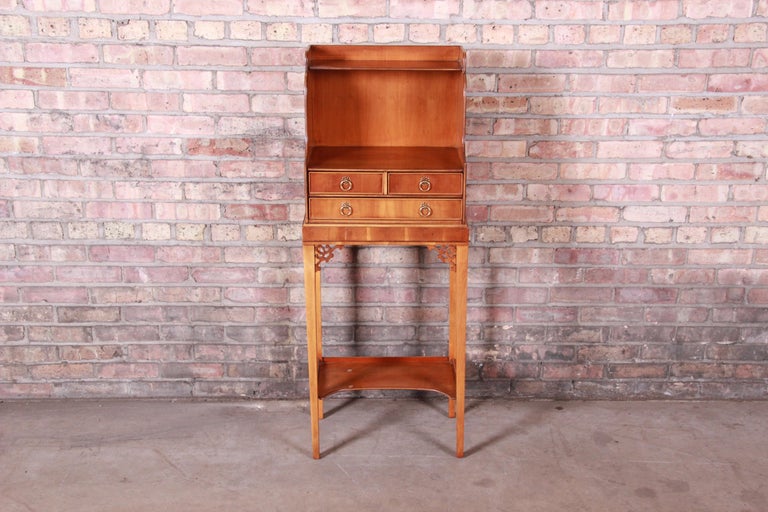 Baker Furniture Chippendale Style Narrow Writing Desk or Entry Table at ...