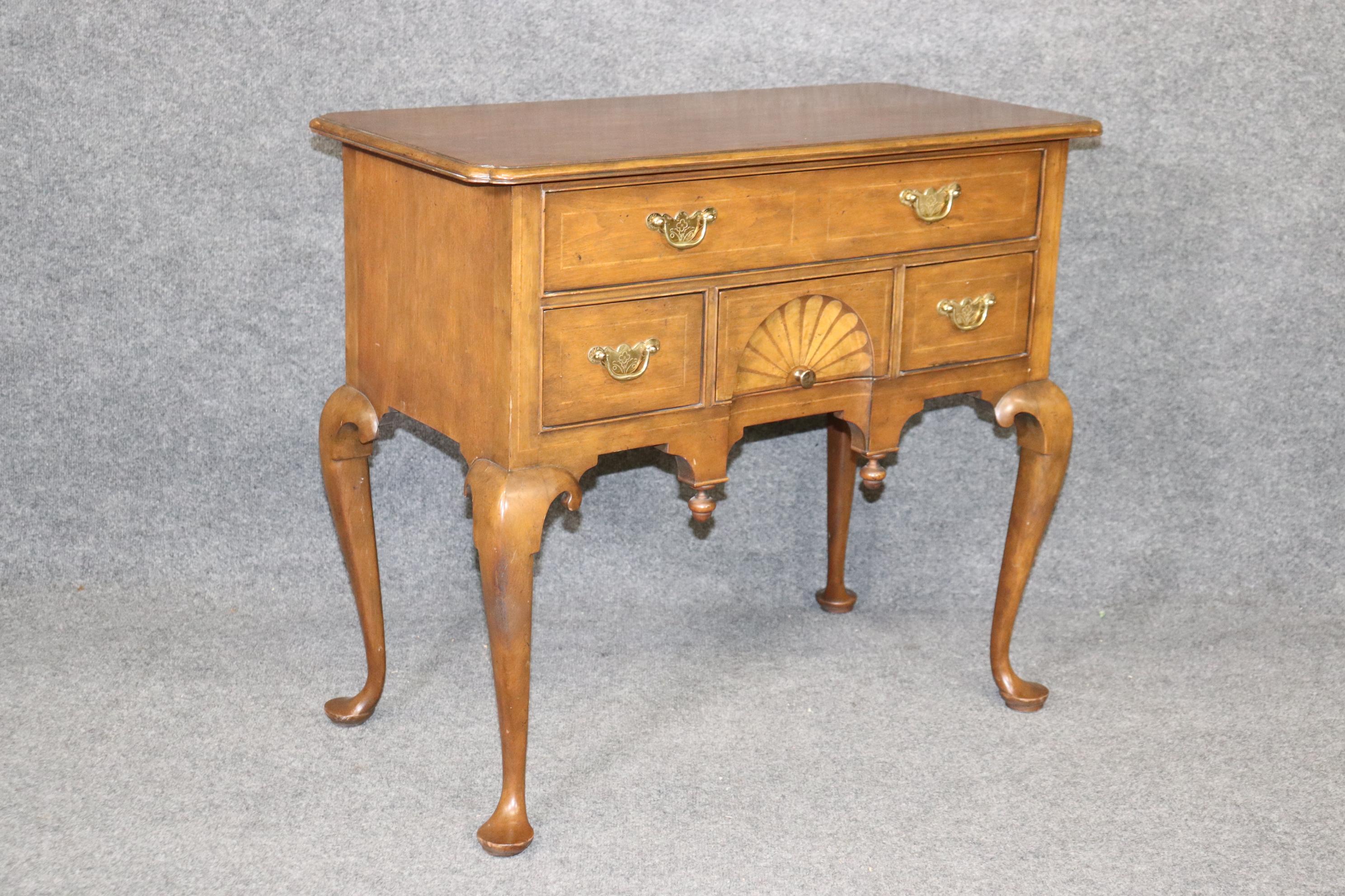Baker Furniture Company Queen Anne Georgian Style Inlaid Cherry Lowboy ...