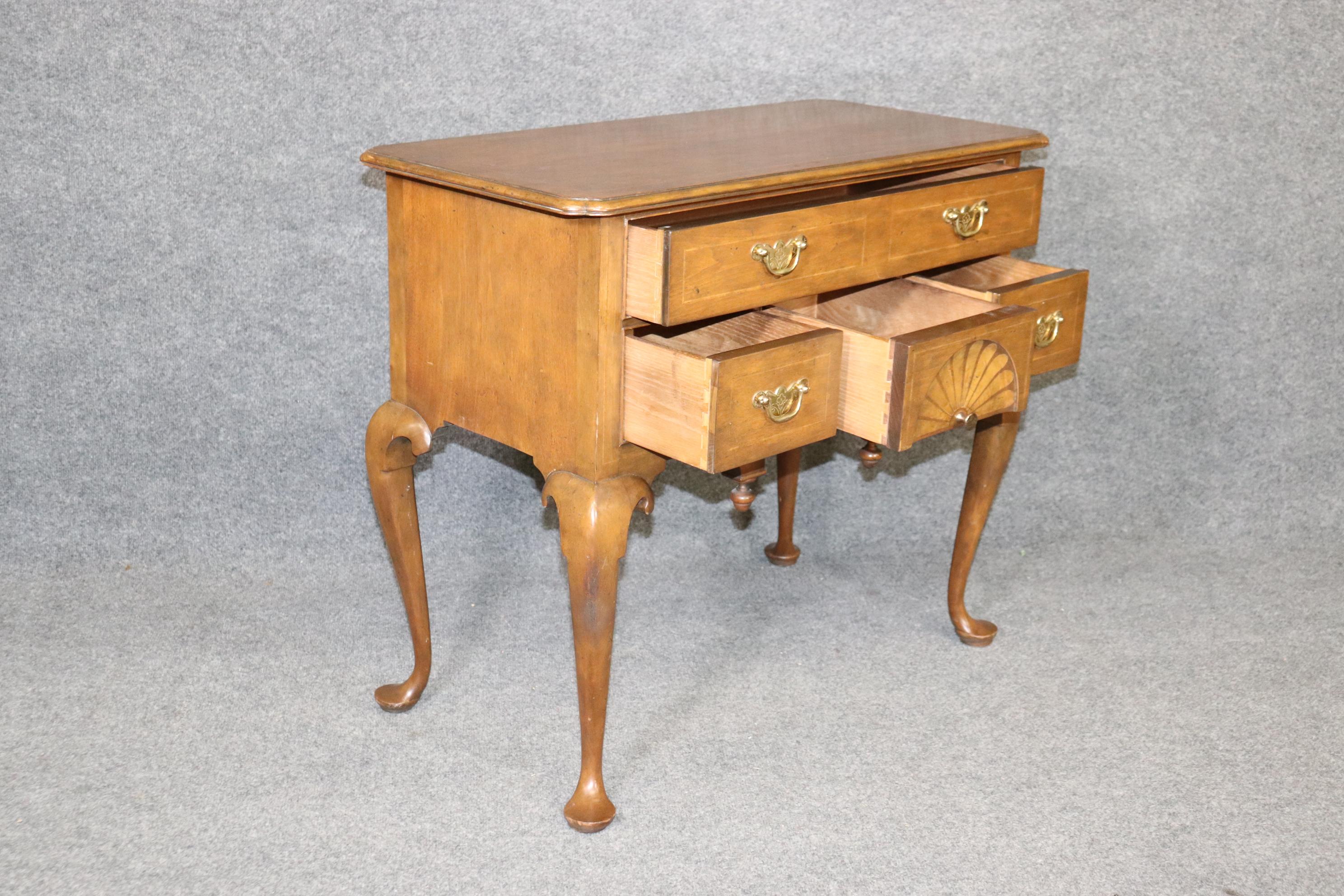 Baker Furniture Company Queen Anne Georgian Style Inlaid Cherry Lowboy ...