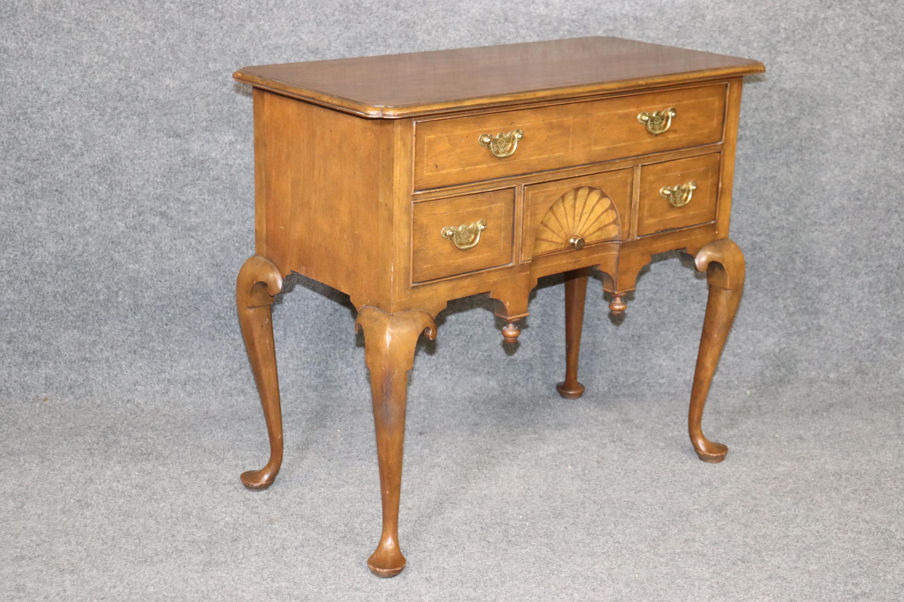 Baker Furniture Company Queen Anne Georgian Style Inlaid Cherry Lowboy ...