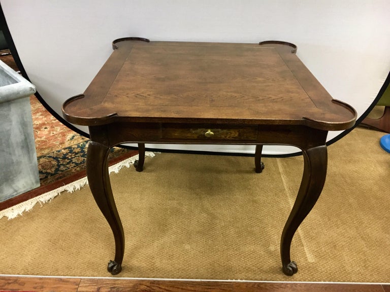 Baker Furniture Dark Walnut Game Table at 1stDibs