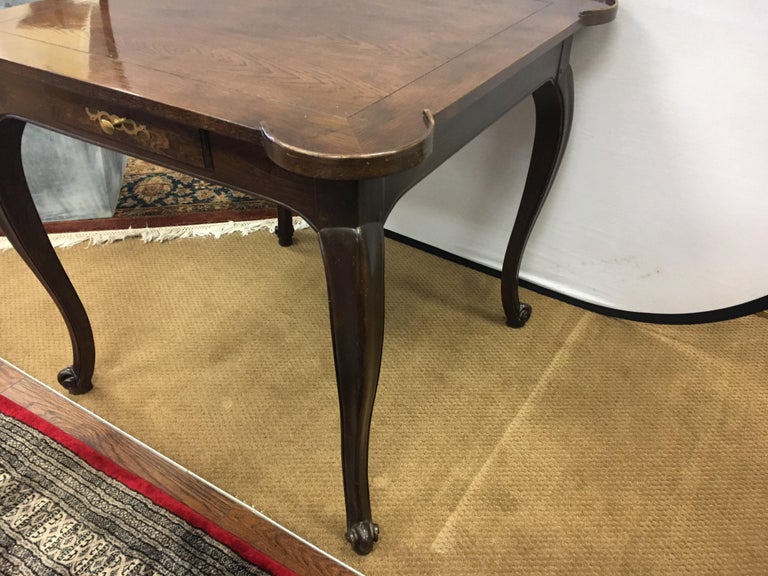 Baker Furniture Dark Walnut Game Table at 1stDibs