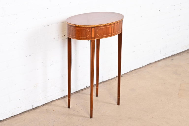 Baker Furniture Federal Inlaid Mahogany Nightstand or Side Table For ...