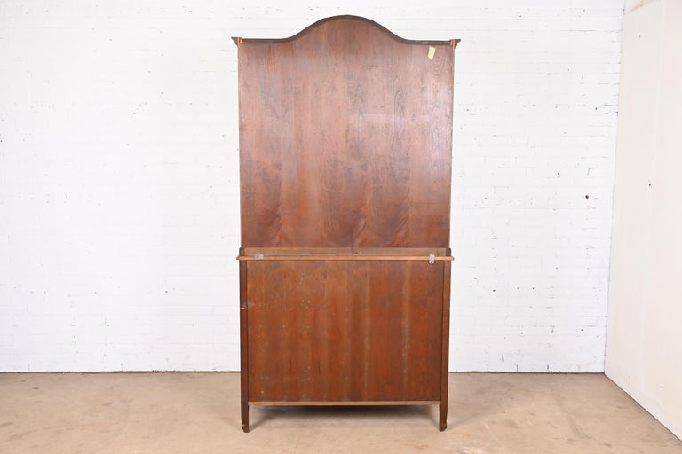 Baker Furniture French Provincial Walnut Secretary Desk With Bookcase ...