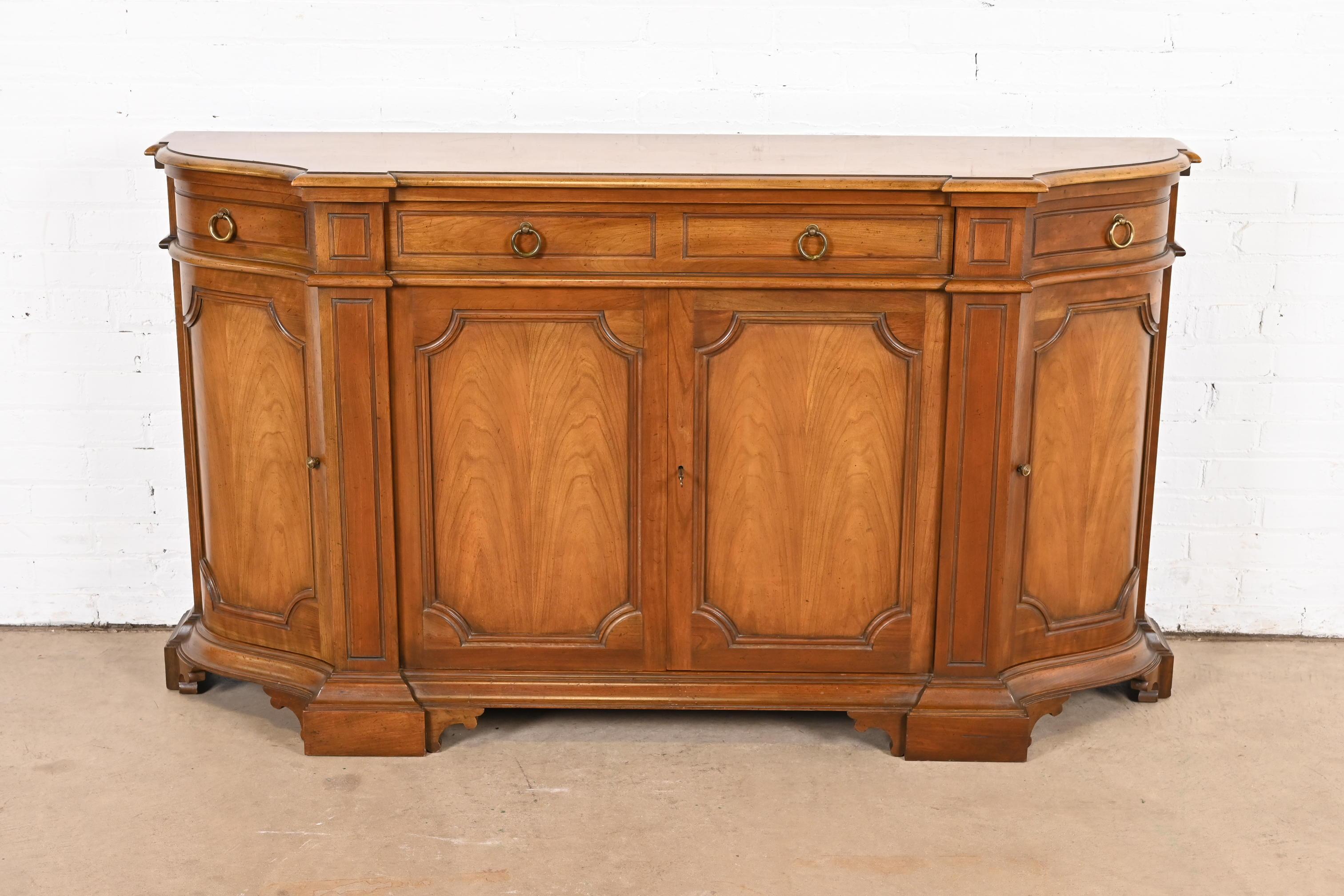 Baker Furniture French Regency Cherry Wood Sideboard Credenza or Bar ...