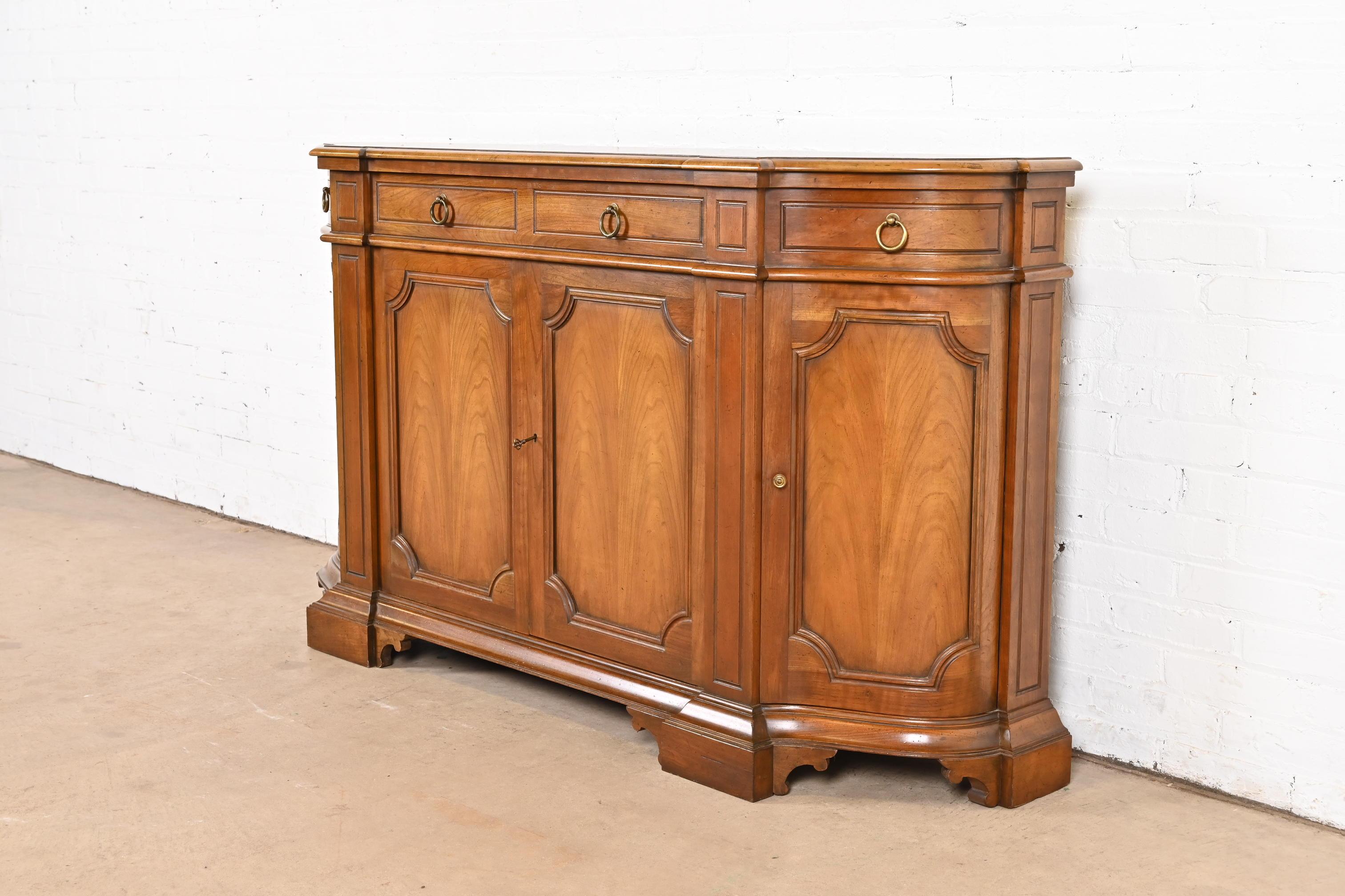 Baker Furniture French Regency Cherry Wood Sideboard Credenza or Bar ...