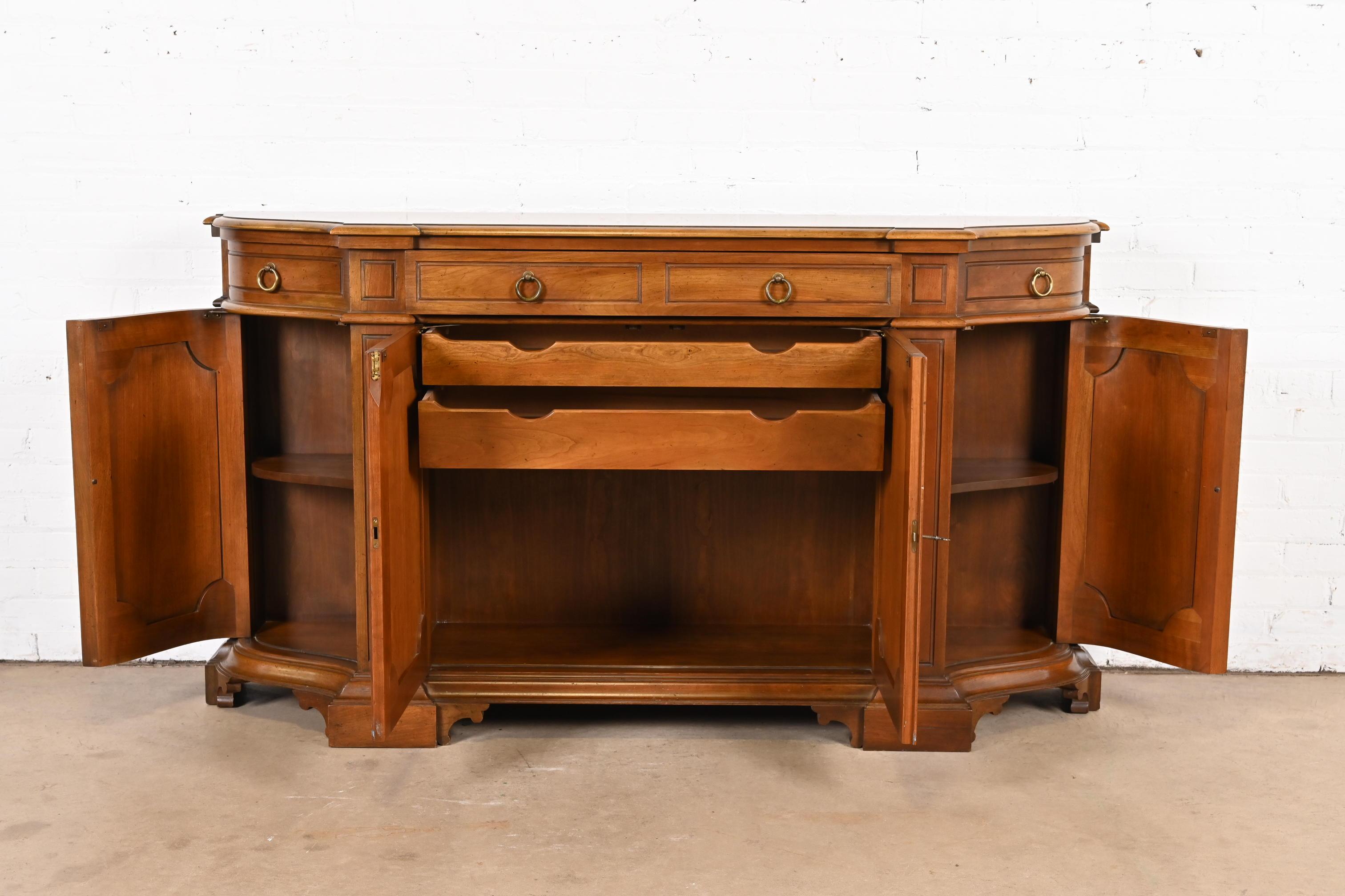 Baker Furniture French Regency Cherry Wood Sideboard Credenza or Bar ...