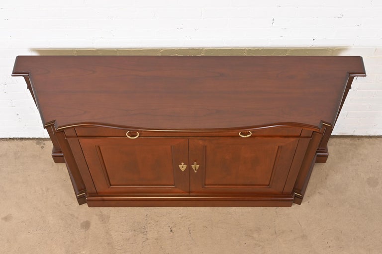 Baker Furniture French Regency Cherry Wood Sideboard or Bar Cabinet ...
