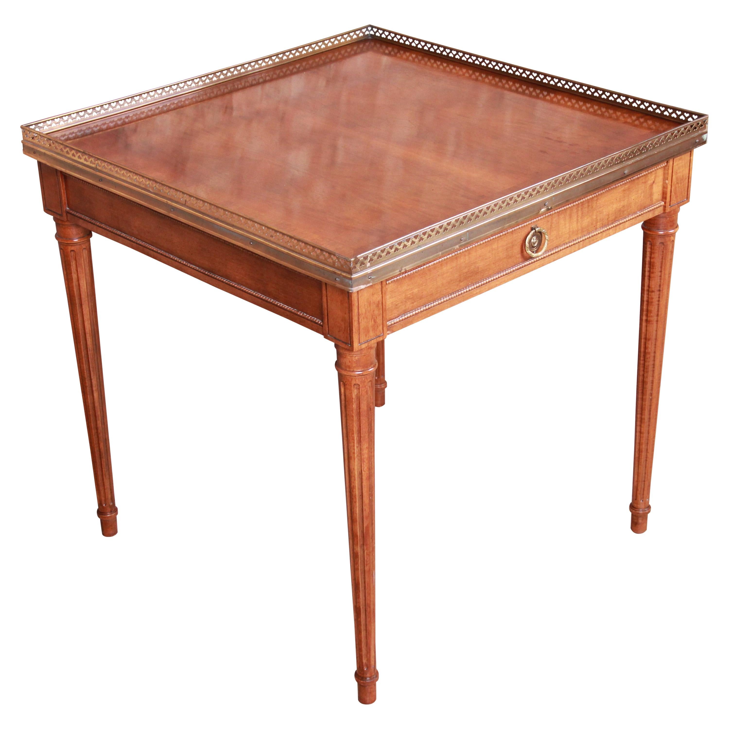 Baker Furniture French Regency Louis XVI Walnut Tea Table at 1stDibs