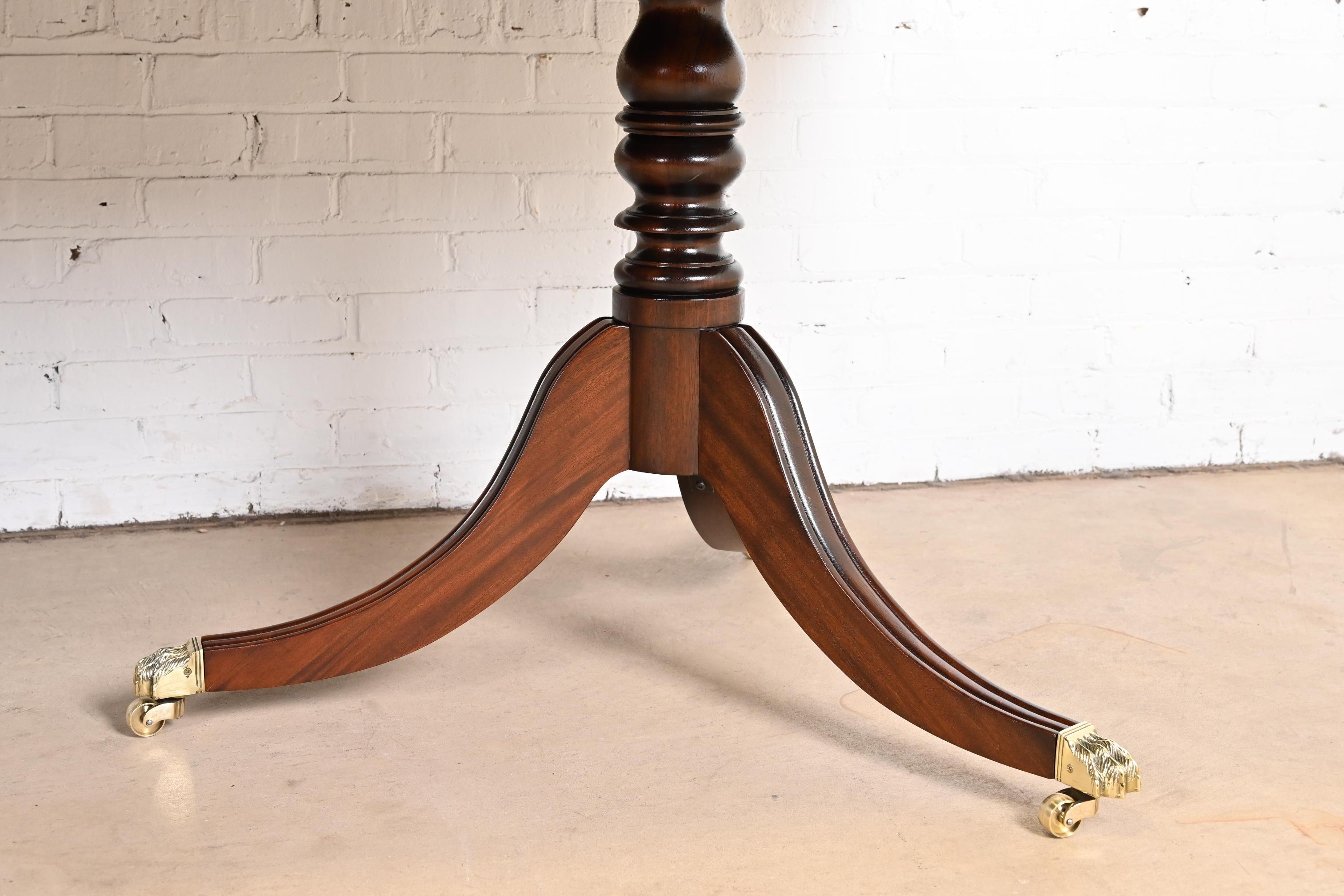 Baker Furniture Georgian Mahogany Double Pedestal Dining Table, Newly ...