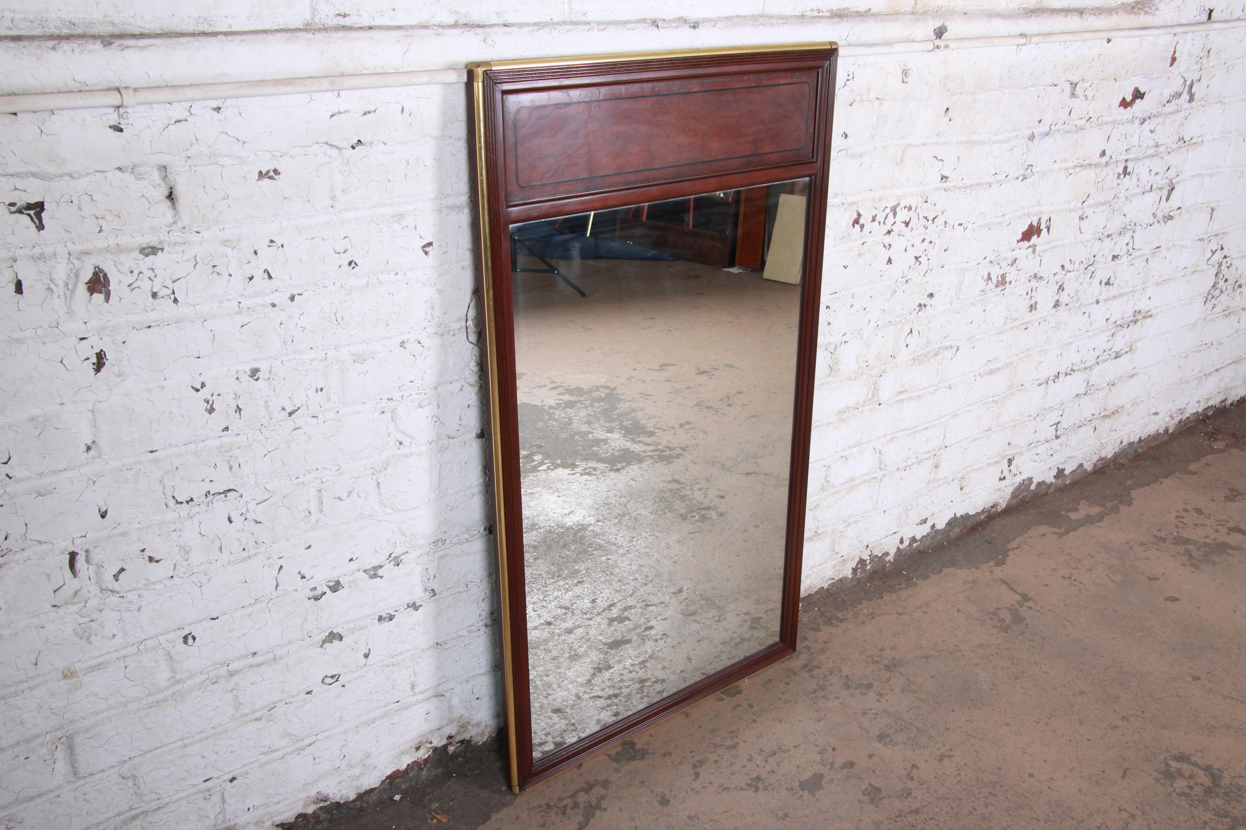 Baker Furniture Hollywood Regency Campaign Burl and Brass Framed Wall ...