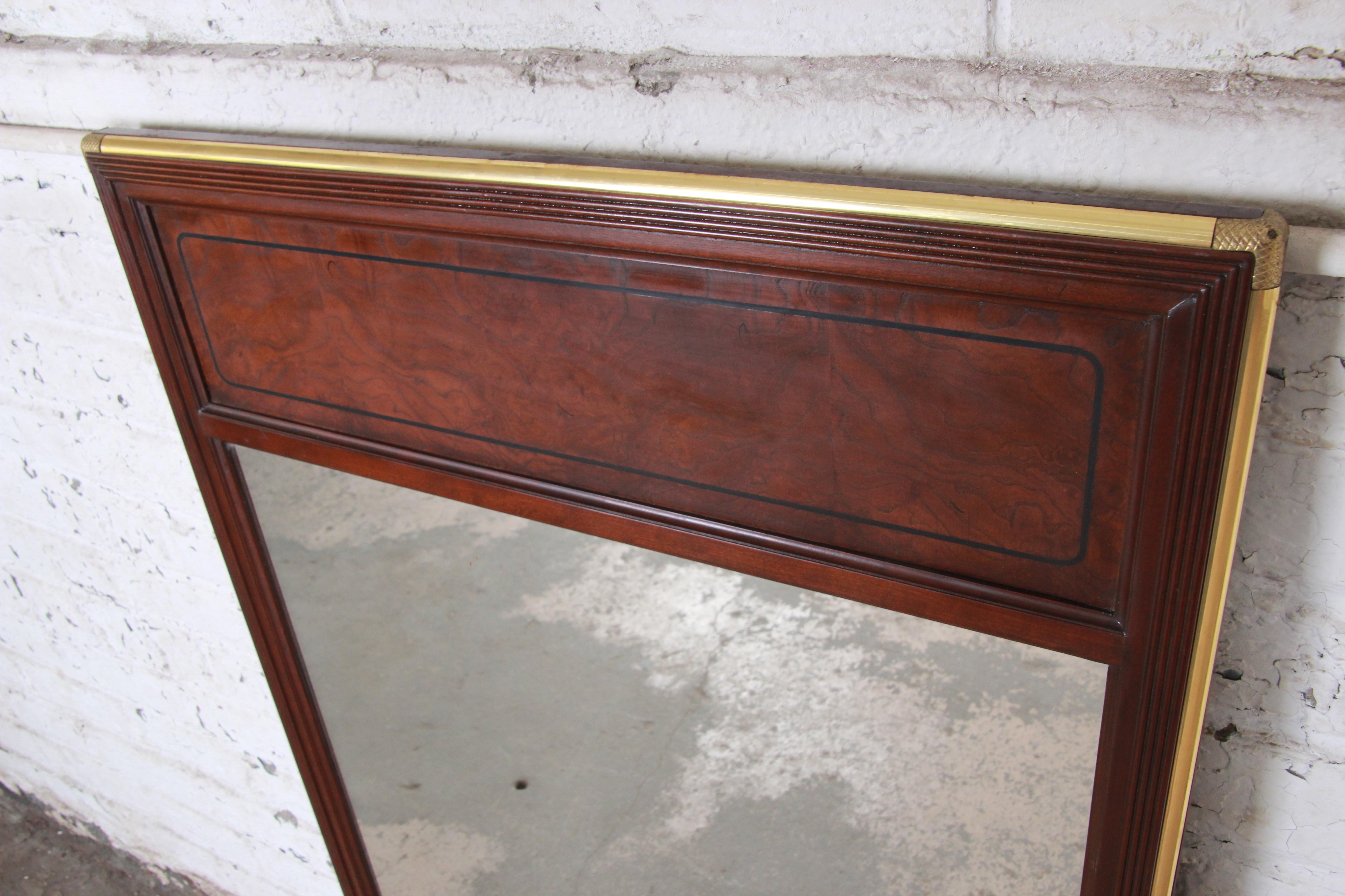 Baker Furniture Hollywood Regency Campaign Burl and Brass Framed Wall ...
