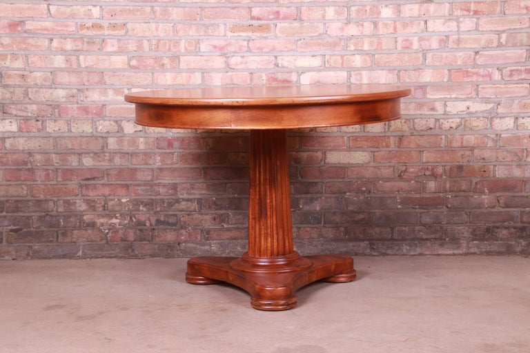 Baker Furniture Italian Empire Maple Pedestal Breakfast Table, Newly ...