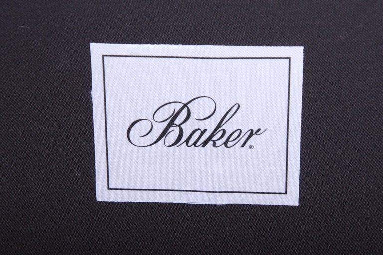 Baker Furniture Mahogany and Velvet Upholstered Bench at 1stDibs