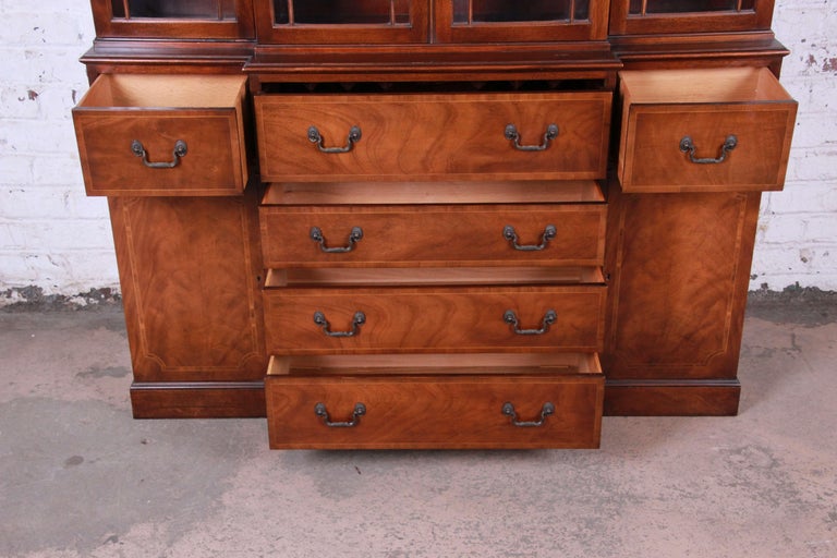 Baker Furniture Mahogany Breakfront Cabinet at 1stDibs