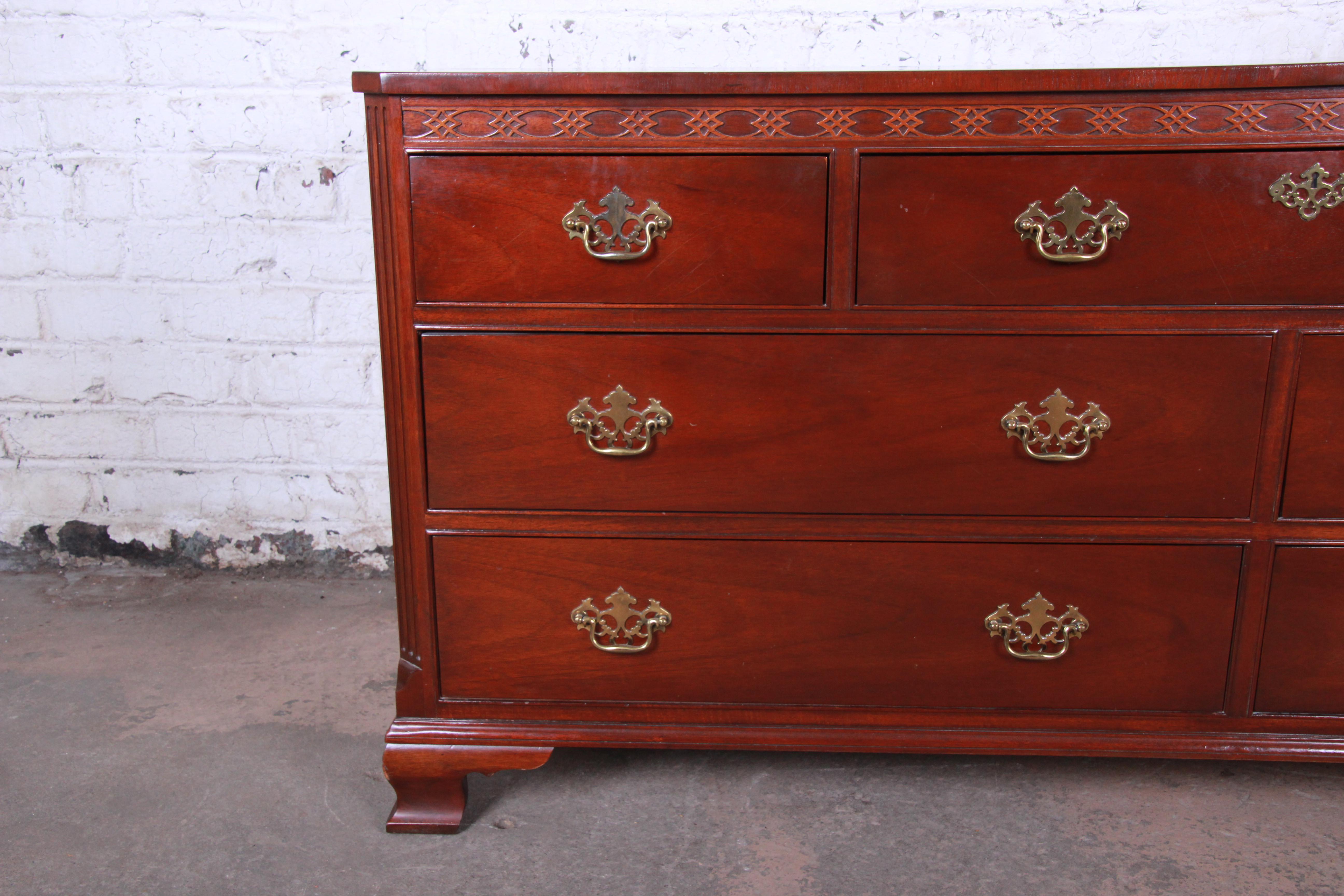Baker Furniture Mahogany Chippendale Style Long Dresser at 1stDibs ...
