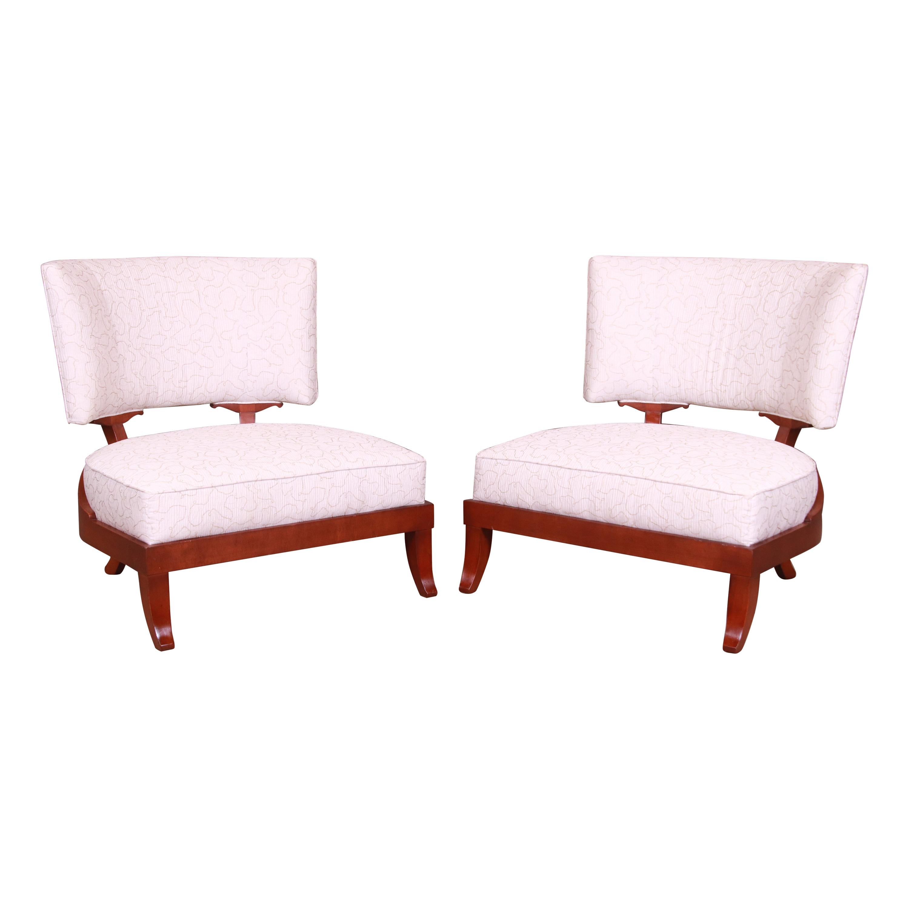 Pair Modern Curved Back Lounge Chairs at 1stDibs