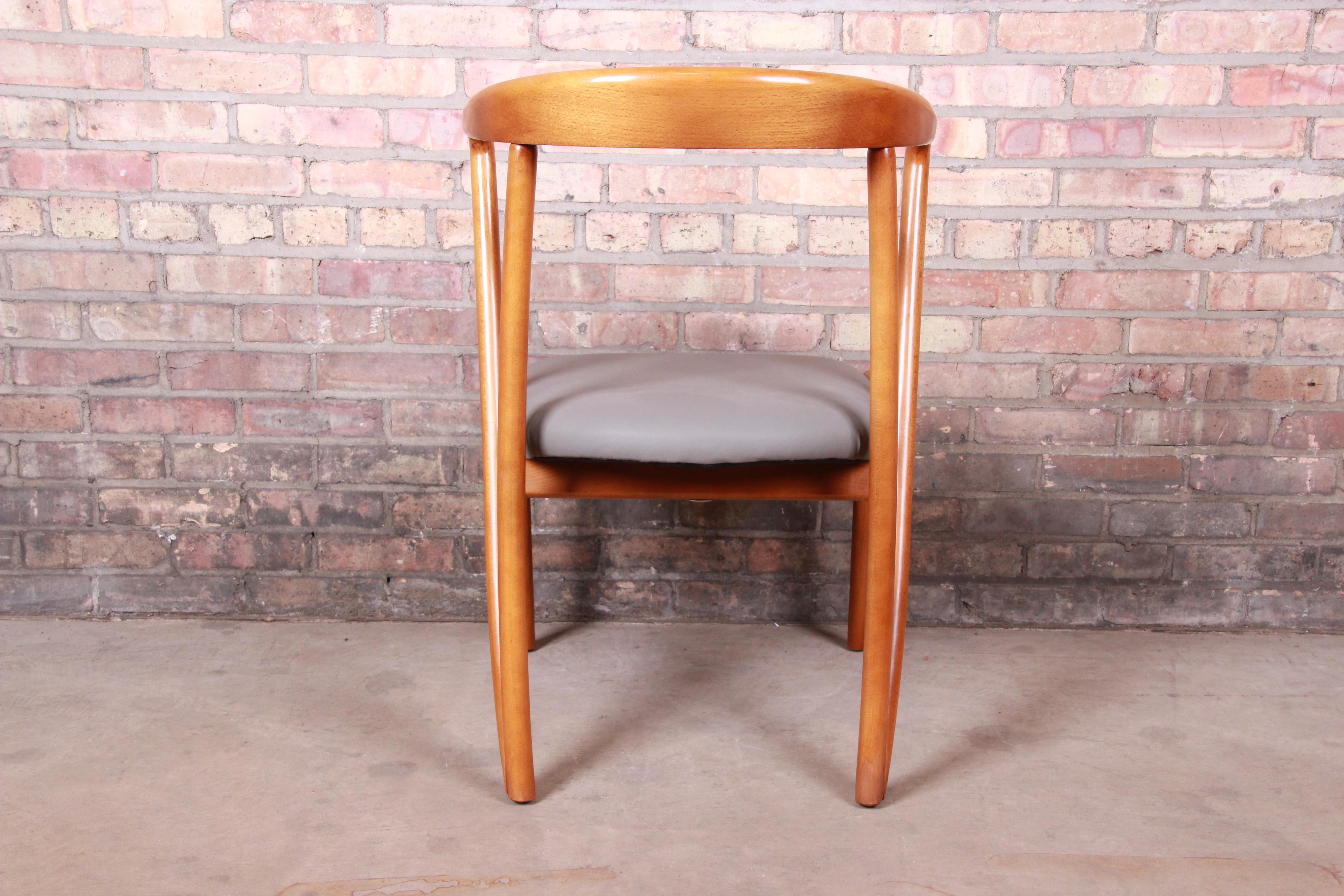 Baker Furniture Mid-Century Modern Sculpted Maple Dining Chairs, Set of ...
