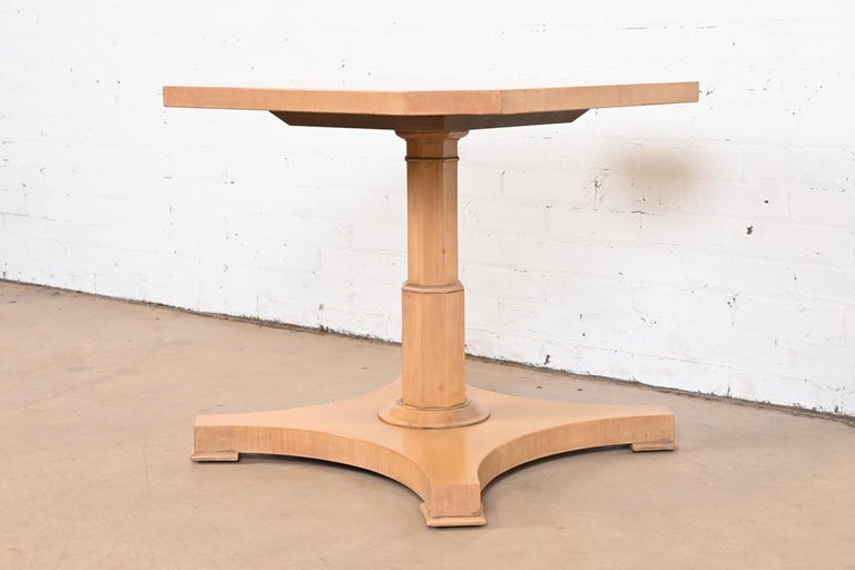 Baker Furniture Neoclassical Bleached Walnut Pedestal Tea Table For ...