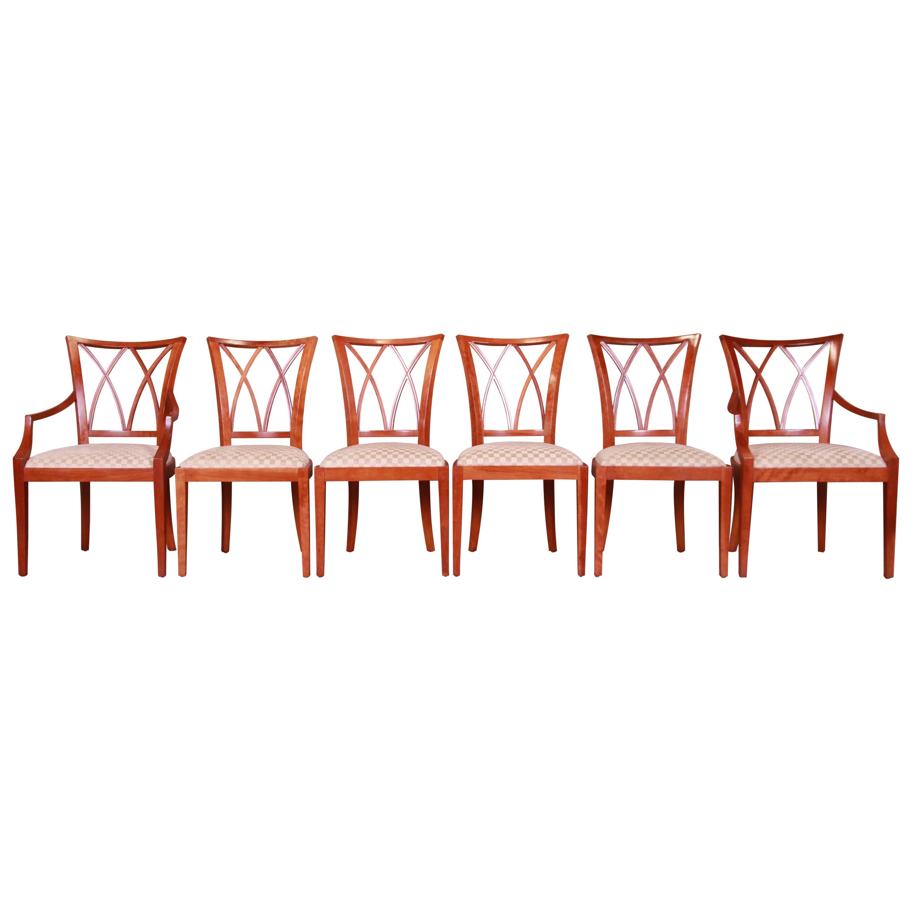Baker Furniture Cherrywood Regency Dining Chairs, Set of Six at 1stDibs