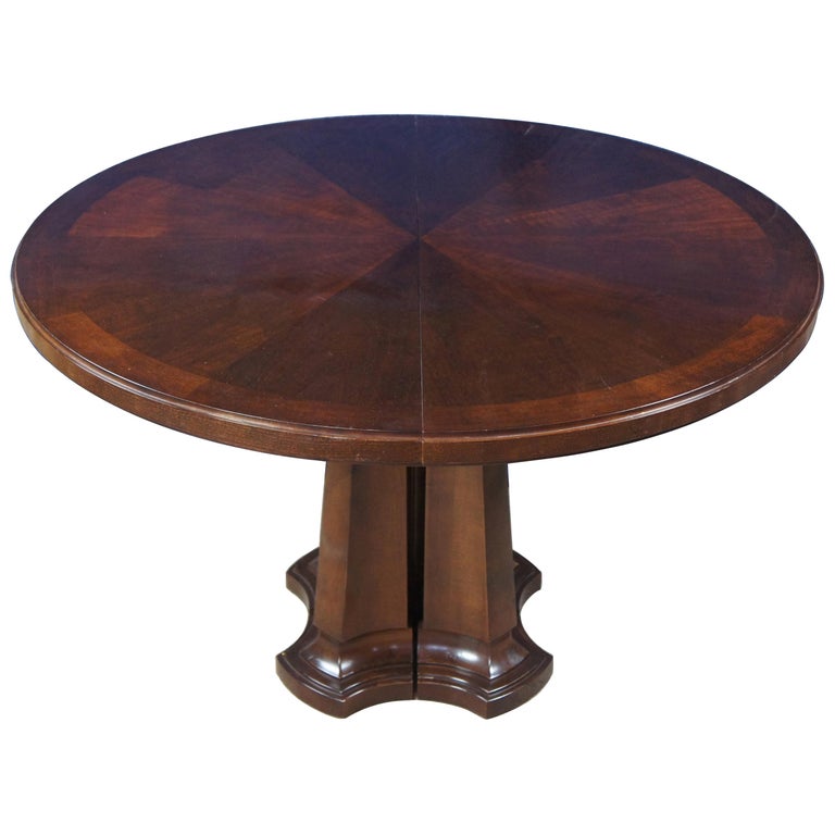 Baker Furniture Noir Round Mahogany Dining Table American Walnut Laura ...