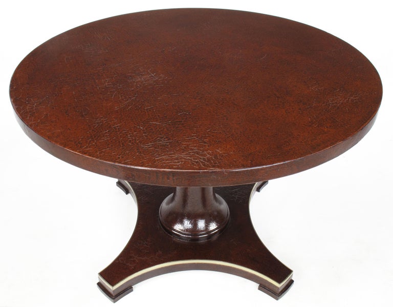 Baker Furniture Pedestal Games Table with Craquelure Finish For Sale at ...
