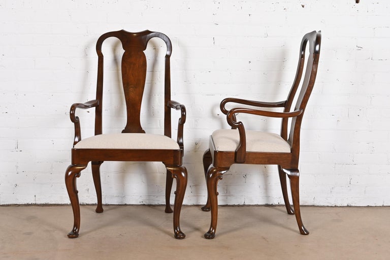 Baker Furniture Queen Anne Carved Mahogany Dining Chairs, Fully ...
