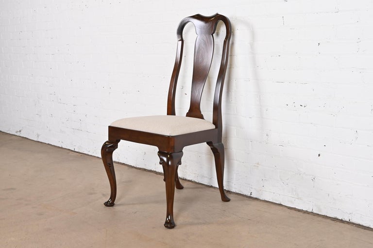 Baker Furniture Queen Anne Carved Mahogany Dining Chairs, Fully ...