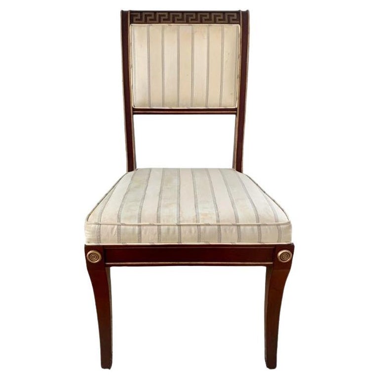 Baker Furniture Regency Mahogany and Giltwood Greek Key Upholstered ...