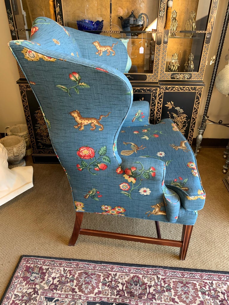 Baker Furniture Signed Whimsical Wing Back Arm Chair Wingback at 1stDibs