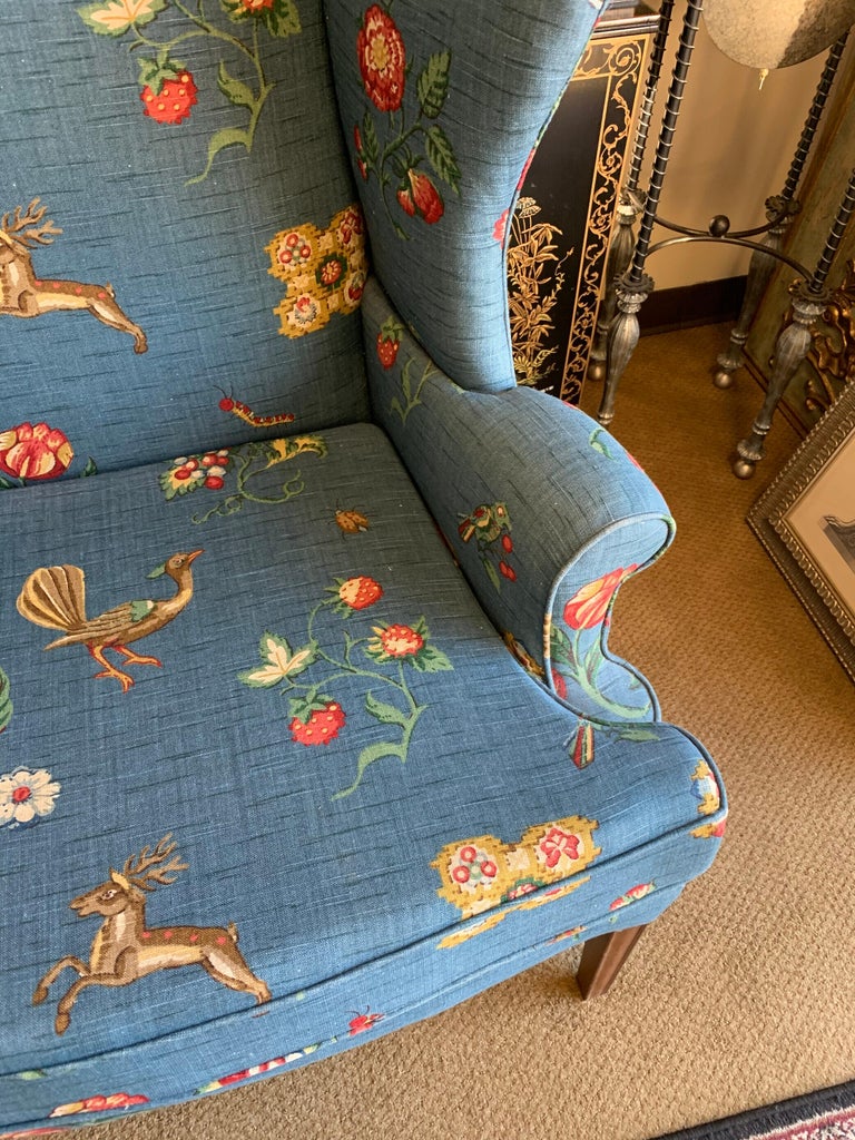 Baker Furniture Signed Whimsical Wing Back Arm Chair Wingback at 1stDibs