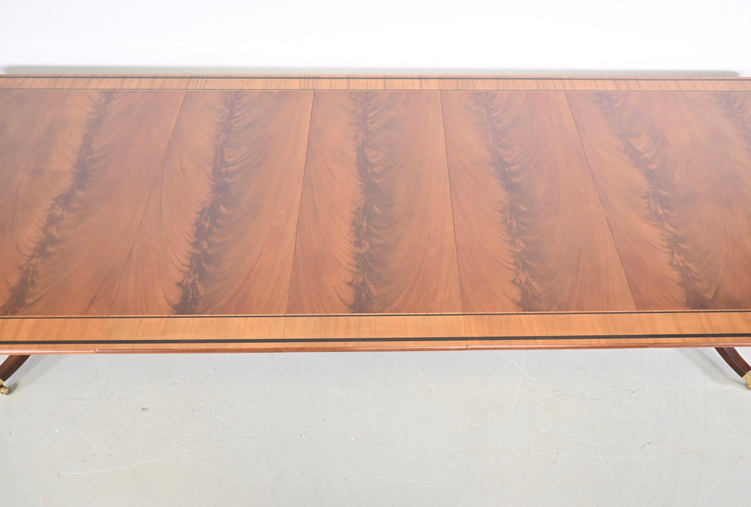 Baker Furniture Stately Homes Banded Mahogany Extension Dining Table ...