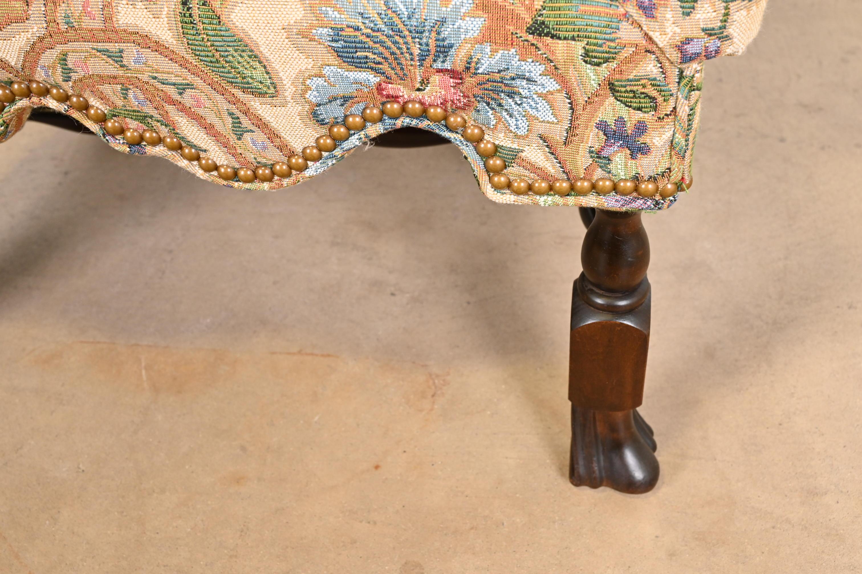 Baker Furniture William and Mary Upholstered Wingback Library Chair at ...