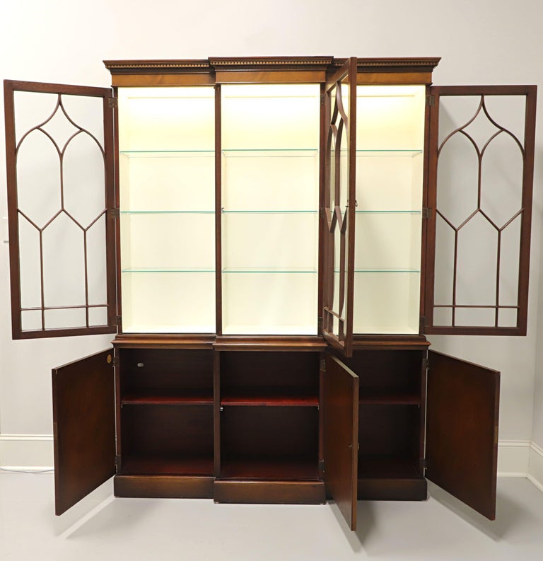 BAKER Georgian Mahogany Narrow Breakfront China Cabinet at 1stDibs