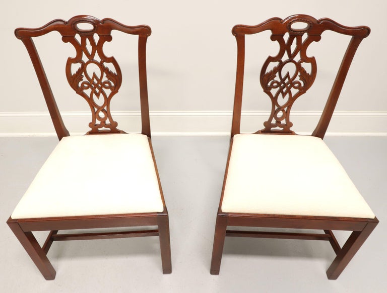 BAKER Historic Charleston Mahogany Chippendale Straight Leg Side Chairs - Pair B at 1stDibs