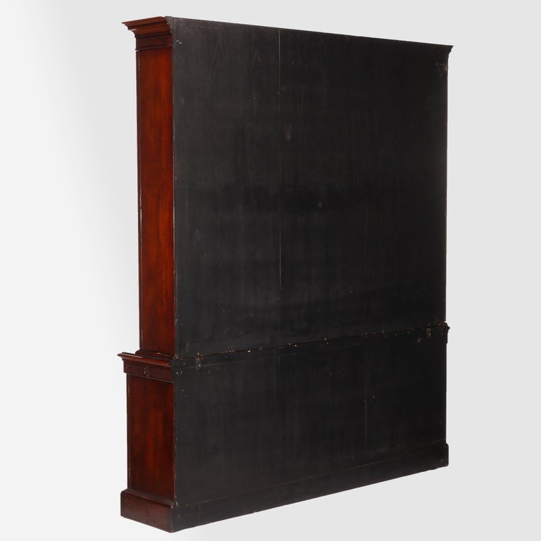 Baker Mahogany Step-Back Breakfront Cupboard, 20th C For Sale at 1stDibs