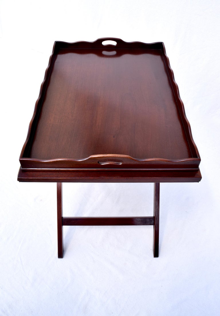 Baker Party Butler Table with Removable Tray and Butterfly Top at 1stDibs