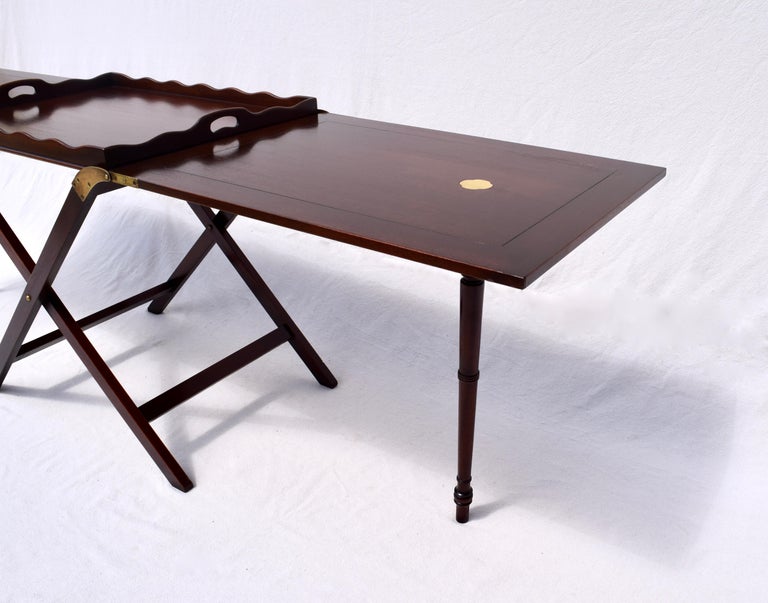 Baker Party Butler Table with Removable Tray and Butterfly Top at 1stDibs