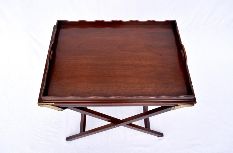 Baker Party Butler Table with Removable Tray and Butterfly Top at 1stDibs