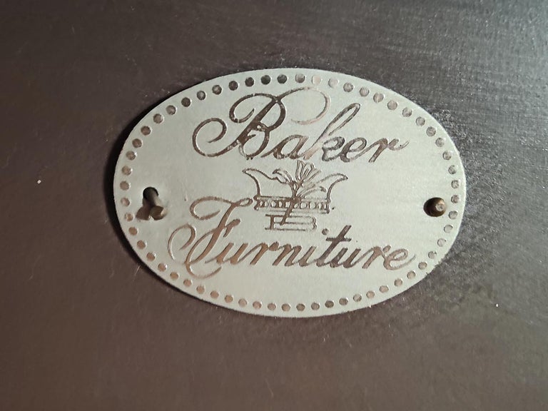 Baker Stately Homes Burled Ash and Ebony Inlaid Regency Center ...