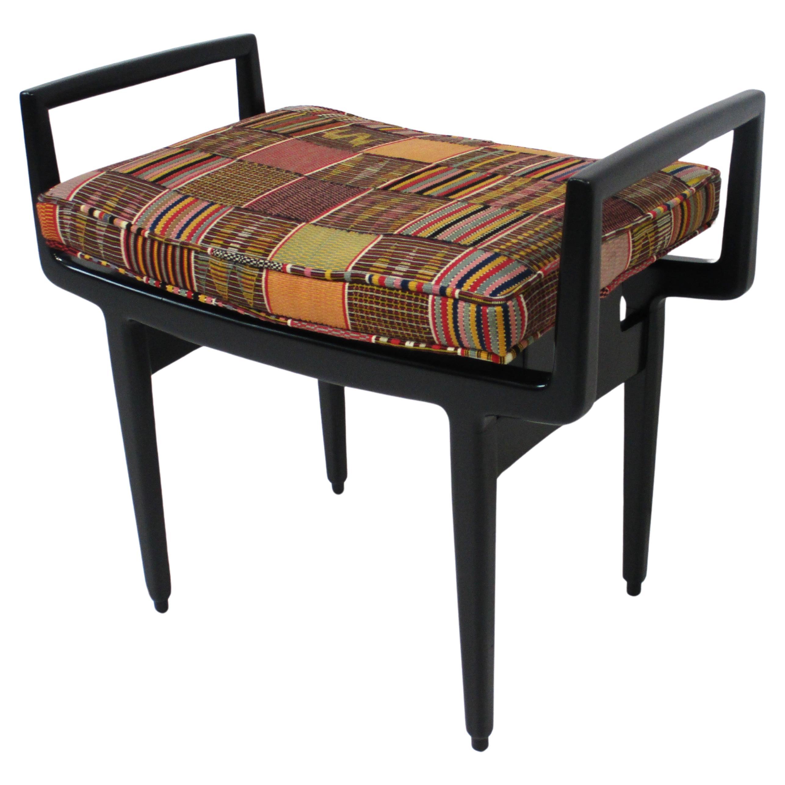Baker Stool with African Upholstery by Michael Taylor For Sale at 1stDibs