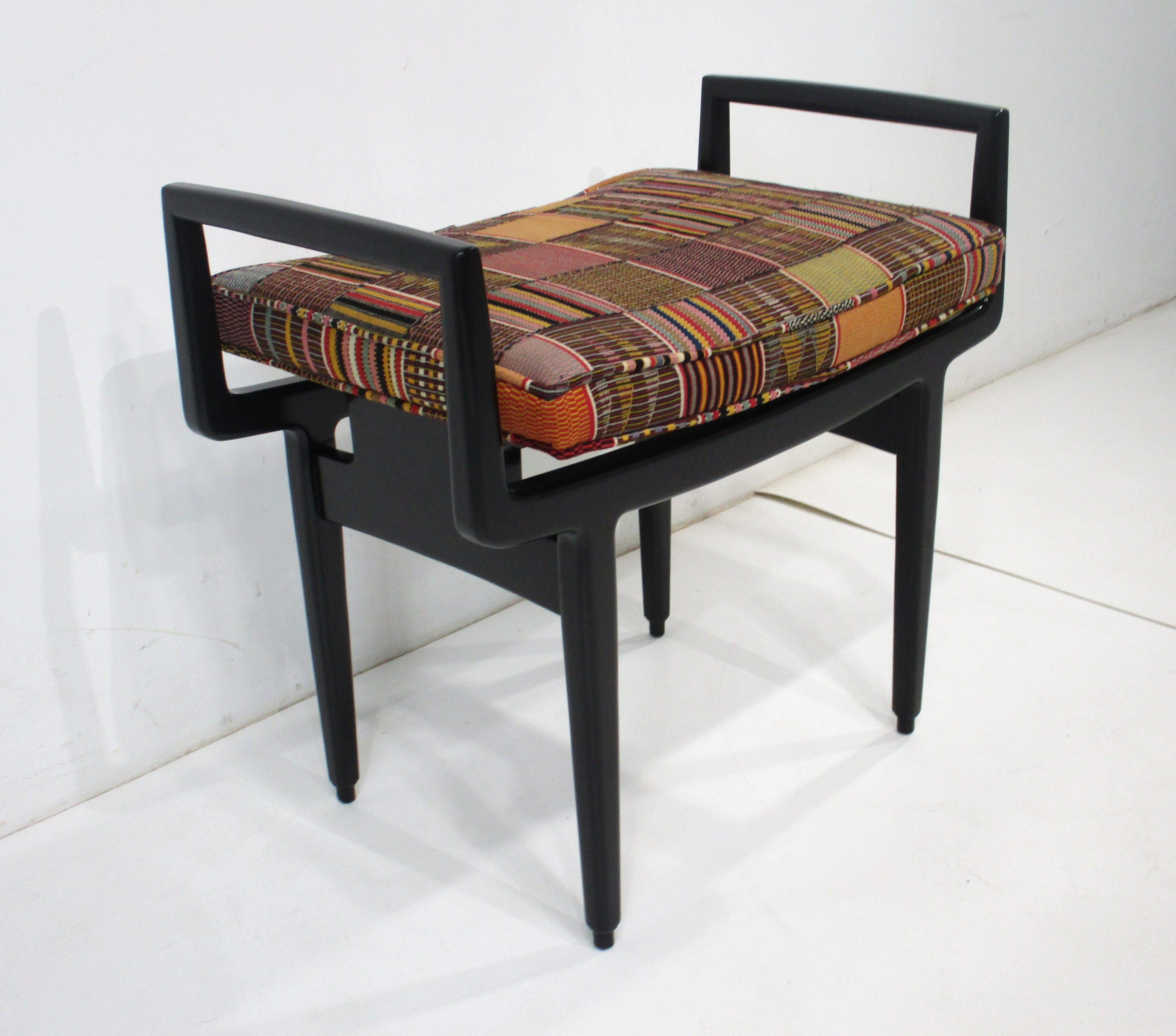 Baker Stool with African Upholstery by Michael Taylor For Sale at 1stDibs