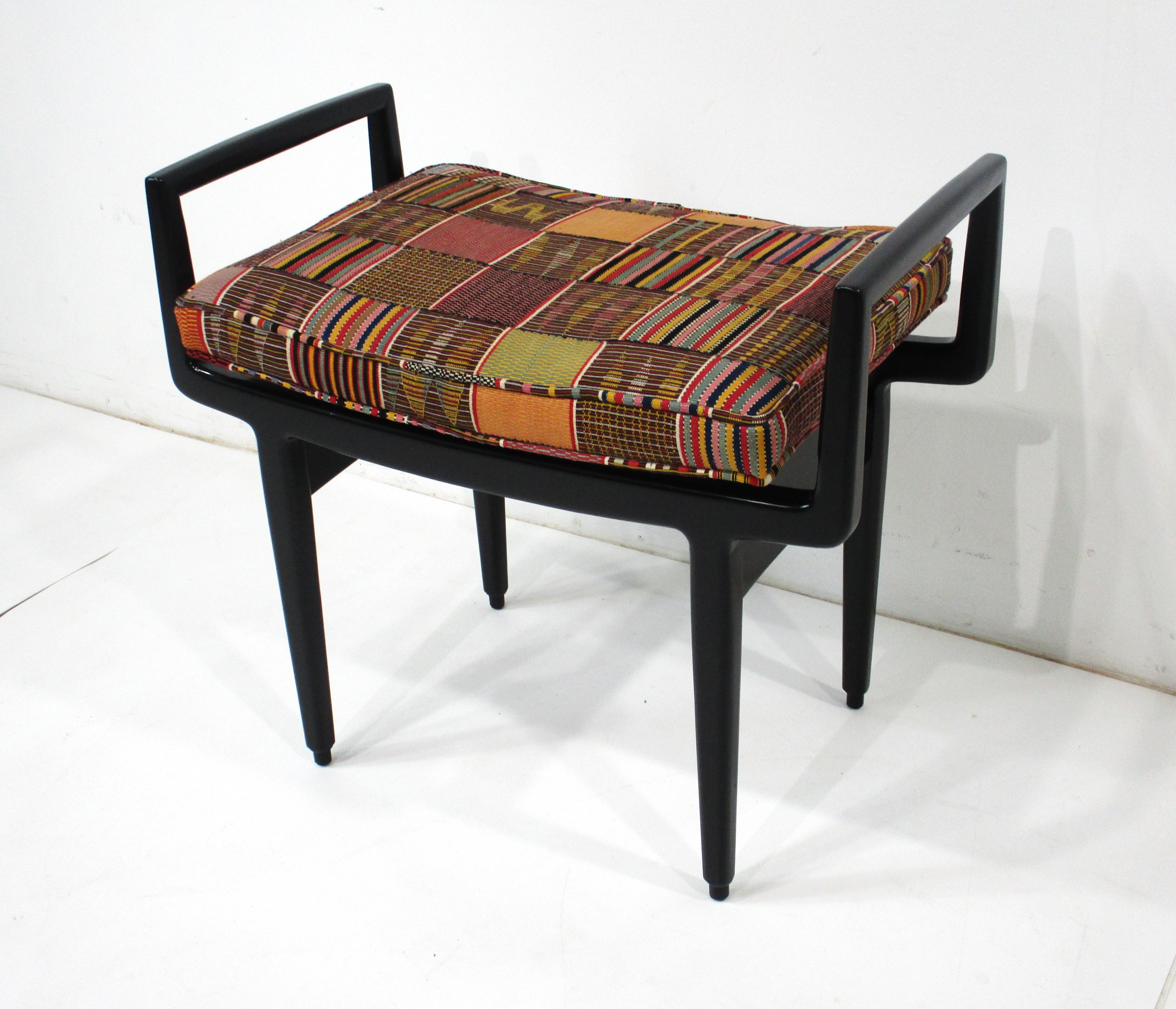Baker Stool with African Upholstery by Michael Taylor For Sale at 1stDibs