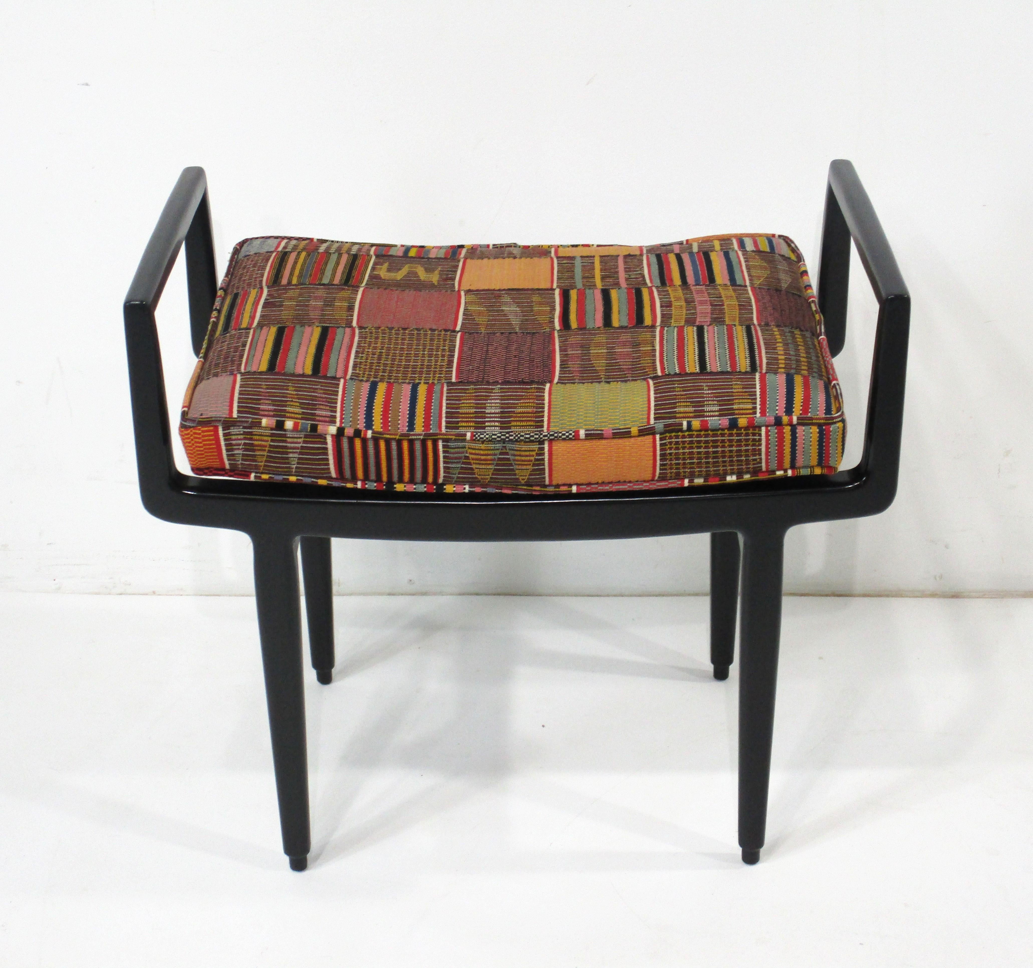 Baker Stool with African Upholstery by Michael Taylor For Sale at 1stDibs