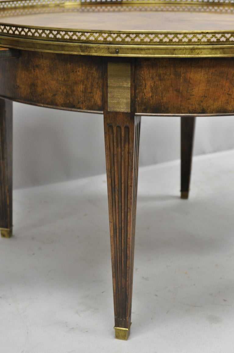 Baker Vintage French Regency Style Round Walnut and Brass Bouillotte ...