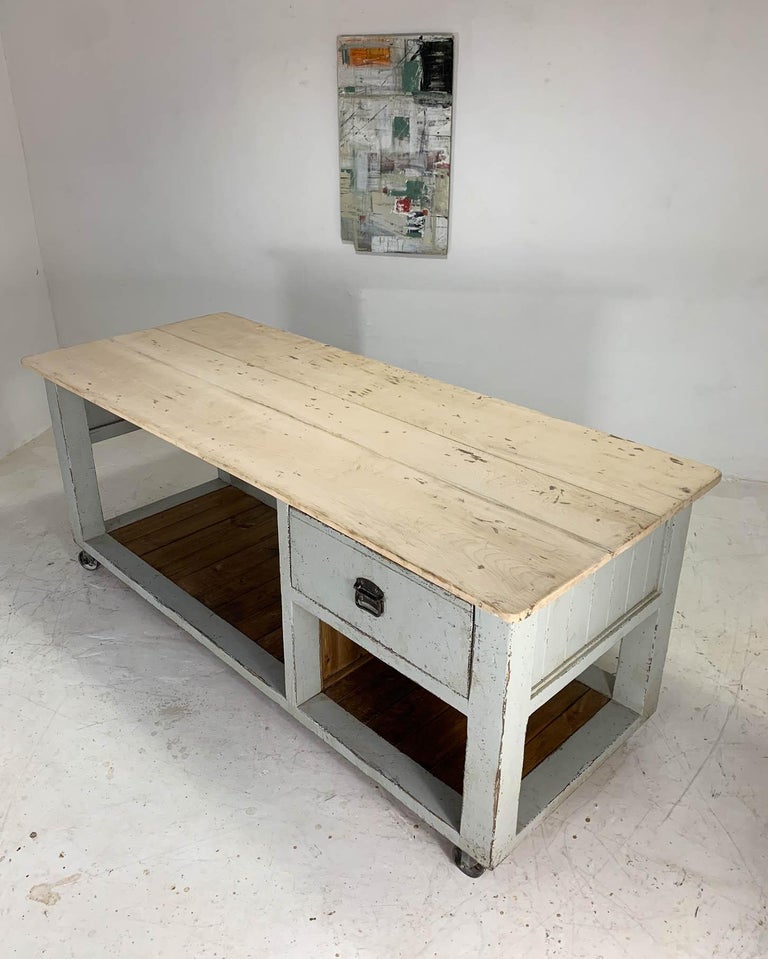 Baker's Table Workbench Kitchen Island Kitchen Table For Sale at 1stDibs
