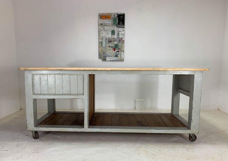 Baker's Table Workbench Kitchen Island Kitchen Table For Sale at 1stDibs