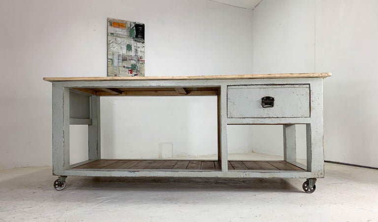 Baker's Table Workbench Kitchen Island Kitchen Table For Sale at 1stDibs