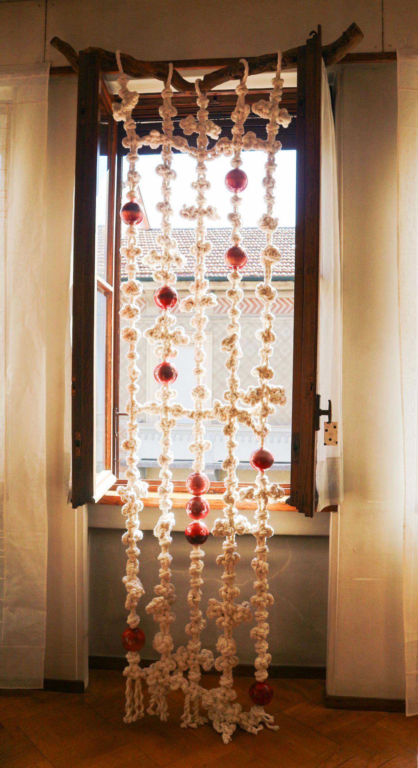 Bal. Hanging tapestry crafted from traditional Korean knots of cotton ...